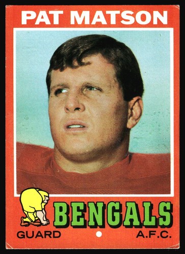 1971 Topps Pat Matson Rookie #72 Cincinnati Bengals L3 | eBay