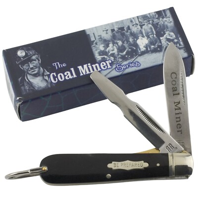 Rough Rider Black Handles Coal Miner Electrician Knife RR1138 Etched ...