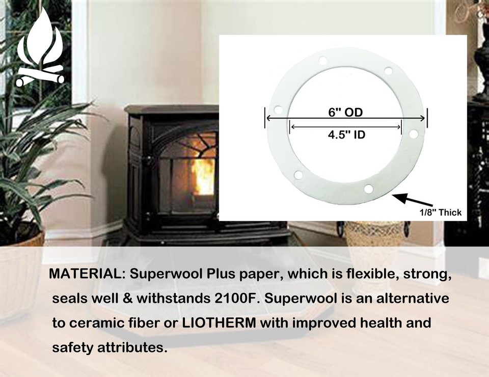 Pellet Stove Gasket 6 Inch Round Exhaust Combustion Blower 5 Pack ...