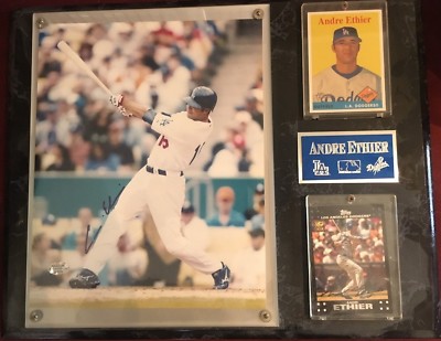 Certified Andre Ethier Plaque w/ Autographed Photo and Autographed ...