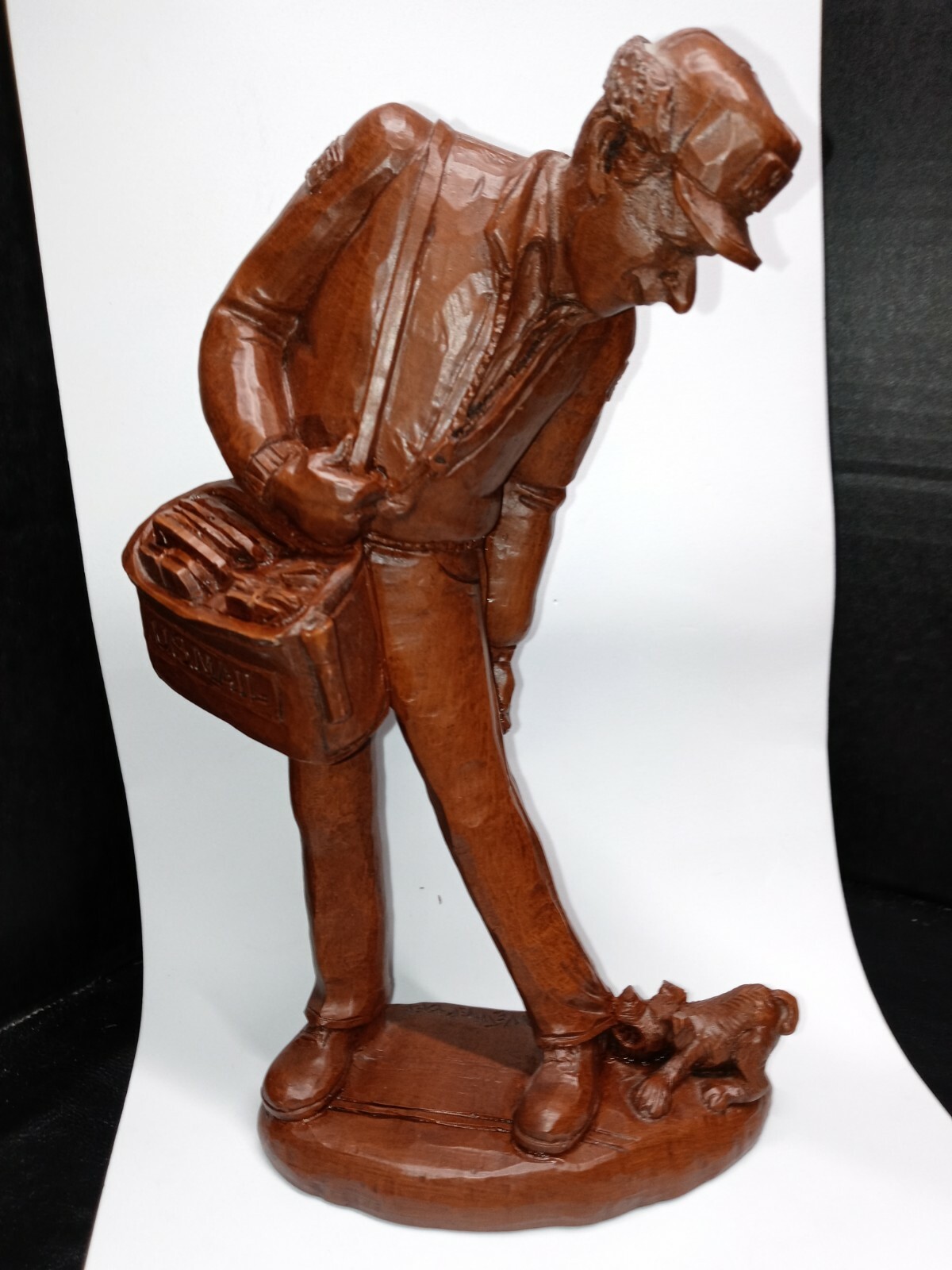 Vtg 1996 Wetherbee Hand Carved Wooden Statue "Mailman" By Red Mill Mfg ...