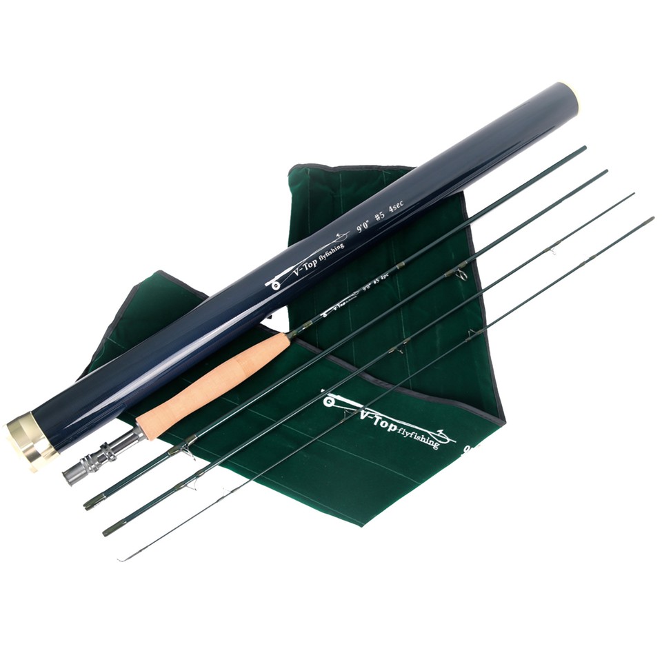 Maxcatch Fly Rod V-TOP 9FT 5/6/8WT 4 Piece Fast Action (IM12) With ...