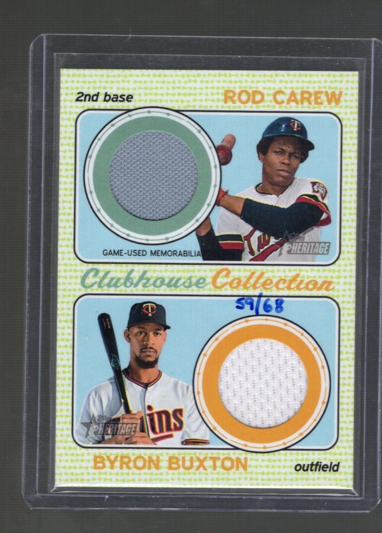 2017 Topps Heritage Rod Carew Clubhouse Collection Dual Relic #59/68 | eBay