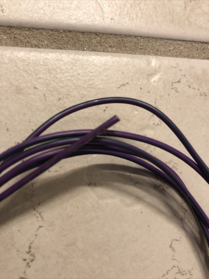 Automotive Wire AWG Violet /w Green Stripe (VT-GN) 18 GA Wire 5 Ft Feet ...