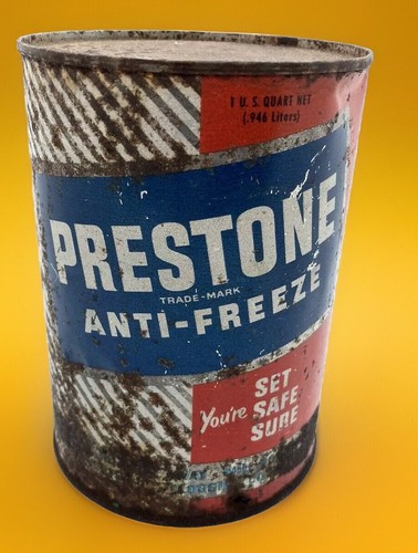 Vintage Prestone Anti Freeze Tin Can Advertising Empty Canco Eveready ...