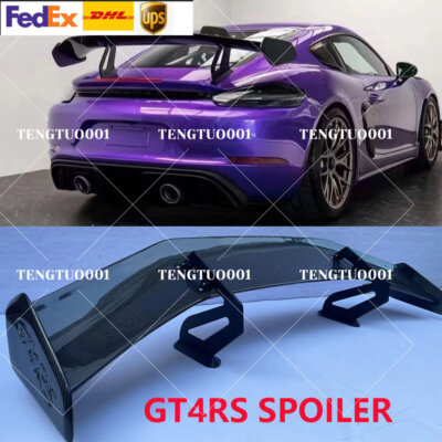 GT4 Style Carbon Fiber Rear Spoiler Wing For Porsche 718 981 987 Boxter ...