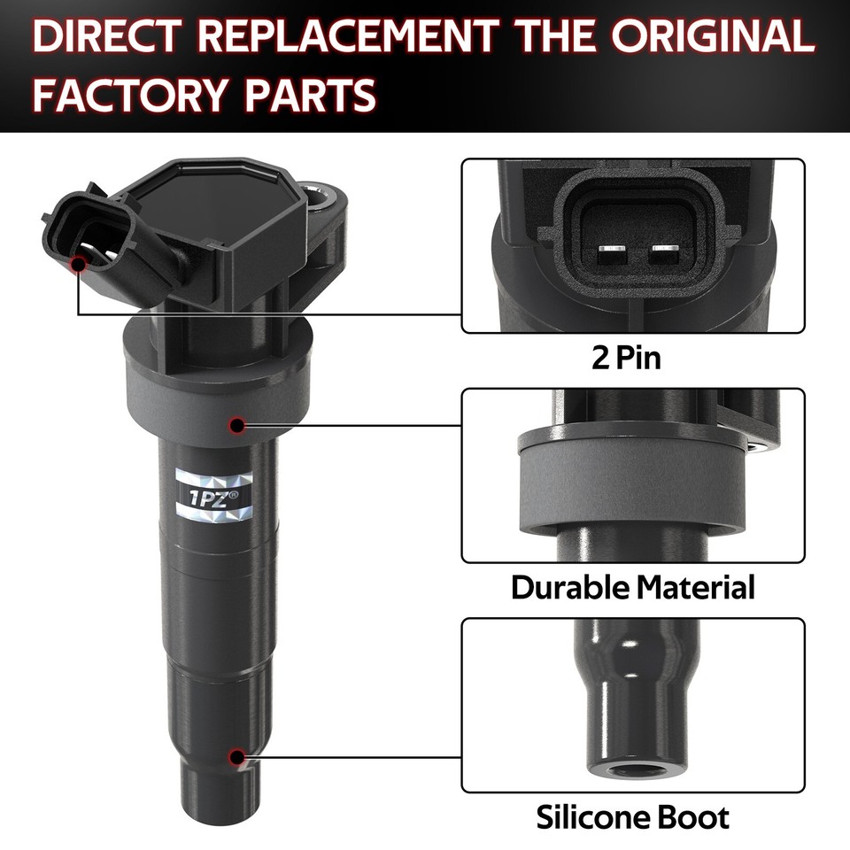 4x Ignition Coil Spark Plug Hyundai Genesis Santa Tucson Kia Forte ...