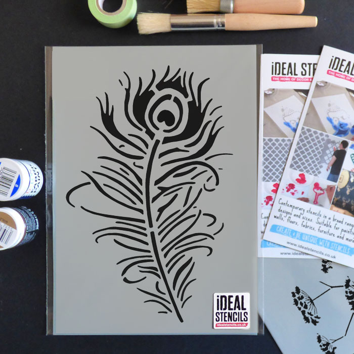 Peacock Feather Quill Stencil Wall Home DÃ©cor Paint Reusable Ideal ...