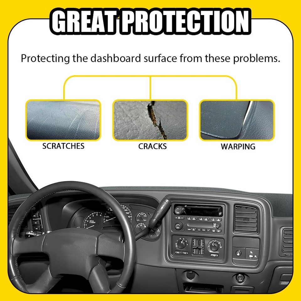 Gray Dash Cover Mat Dashboard Pad For Chevy Silverado 1500 2500 3500 ...