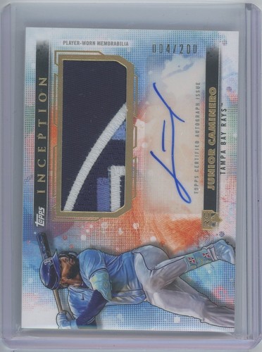2024 Topps Inception JUNIOR CAMINERO RC Rookie Patch Auto RPA /200 MS ...