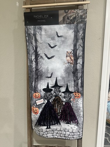 Rachel Zoe Halloween Witch Table Runner Glam Sequins 6 Ft Linen NEW ...