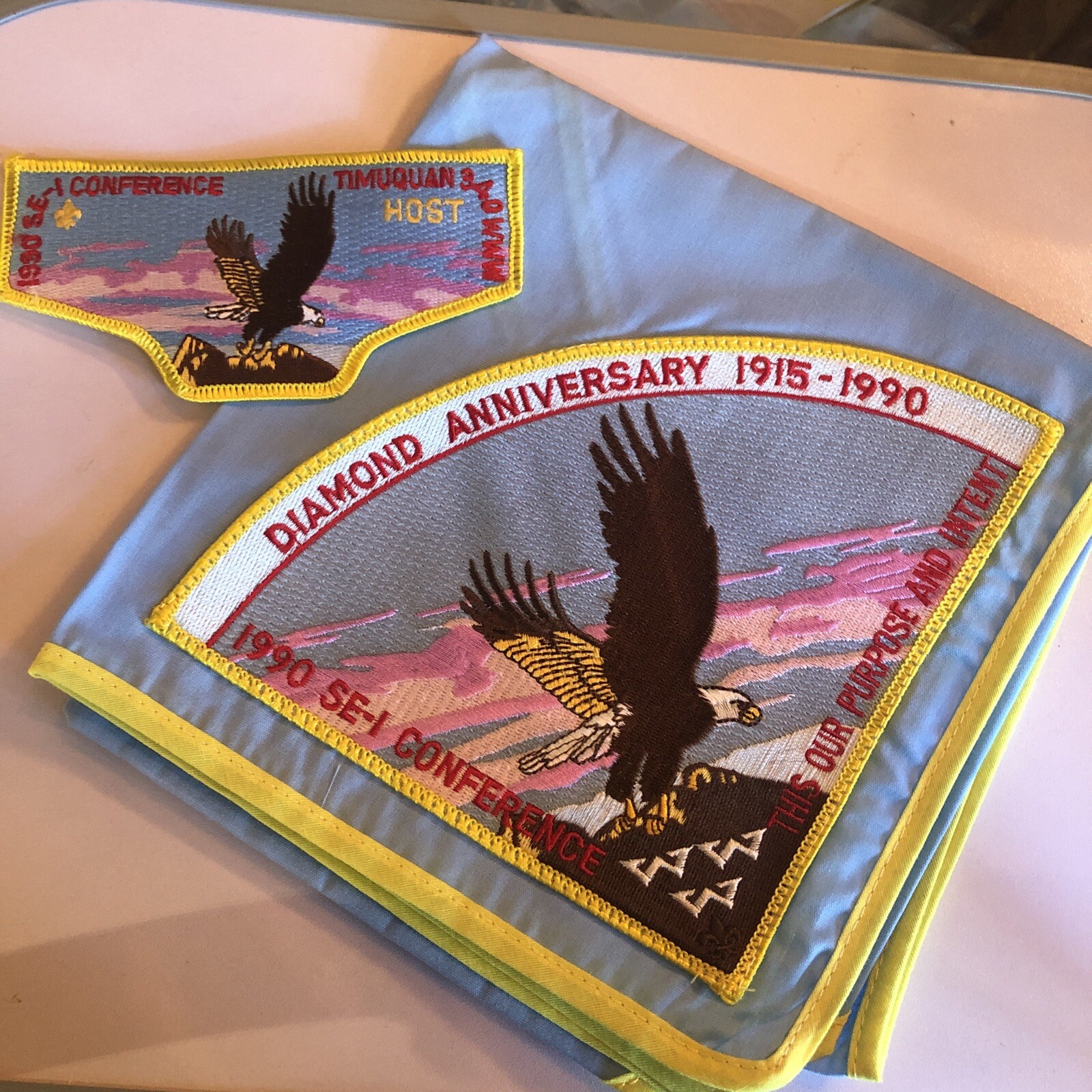 OA 1915-1990 DIAMOND Anniv SE-1 Conference Neckerchief & Timuqua HOST ...