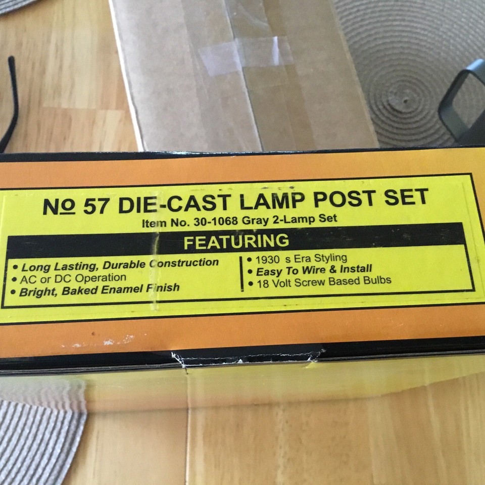 MTH RAILKING No 57 DIE CAST GRAY 2 LAMP POST LIGHT SET 30-1068 | eBay