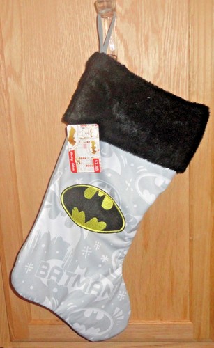 18" Large Silver Batman Logo Christmas Stocking with Black Fur Cuff | eBay