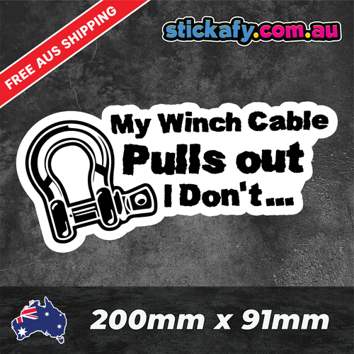 My Winch Cable Pulls out Sticker Funny Laptop Car Bumper 4x4 Ute JDM ...