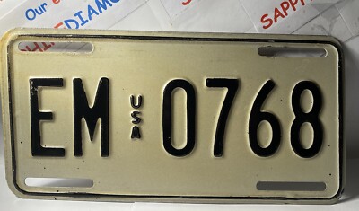 USA “EM” LICENSE PLATE. SOLD AS IS. RARE. USED. | eBay