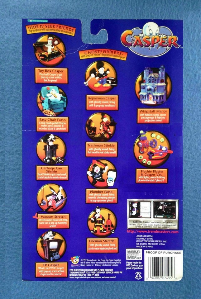 GARBAGE CAN STINKIE THE GHOST FIGURE CASPER THE FRIENDLY GHOST ...