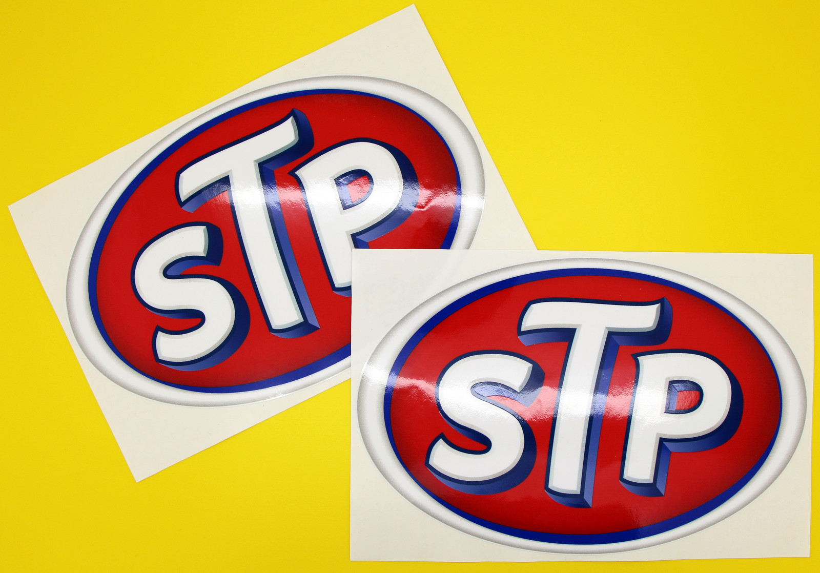 Classic Vintage car Rally Race car STP logo sticker set x2 GLOSS ...