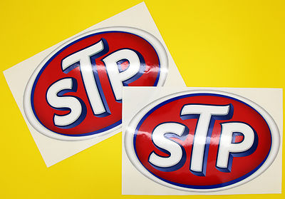 Classic Vintage car Rally Race car STP logo sticker set x2 GLOSS ...