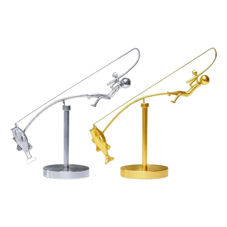 The Fisherman Balancing Sculpture, Kinetic Sculpture Fishing, Handmade ...