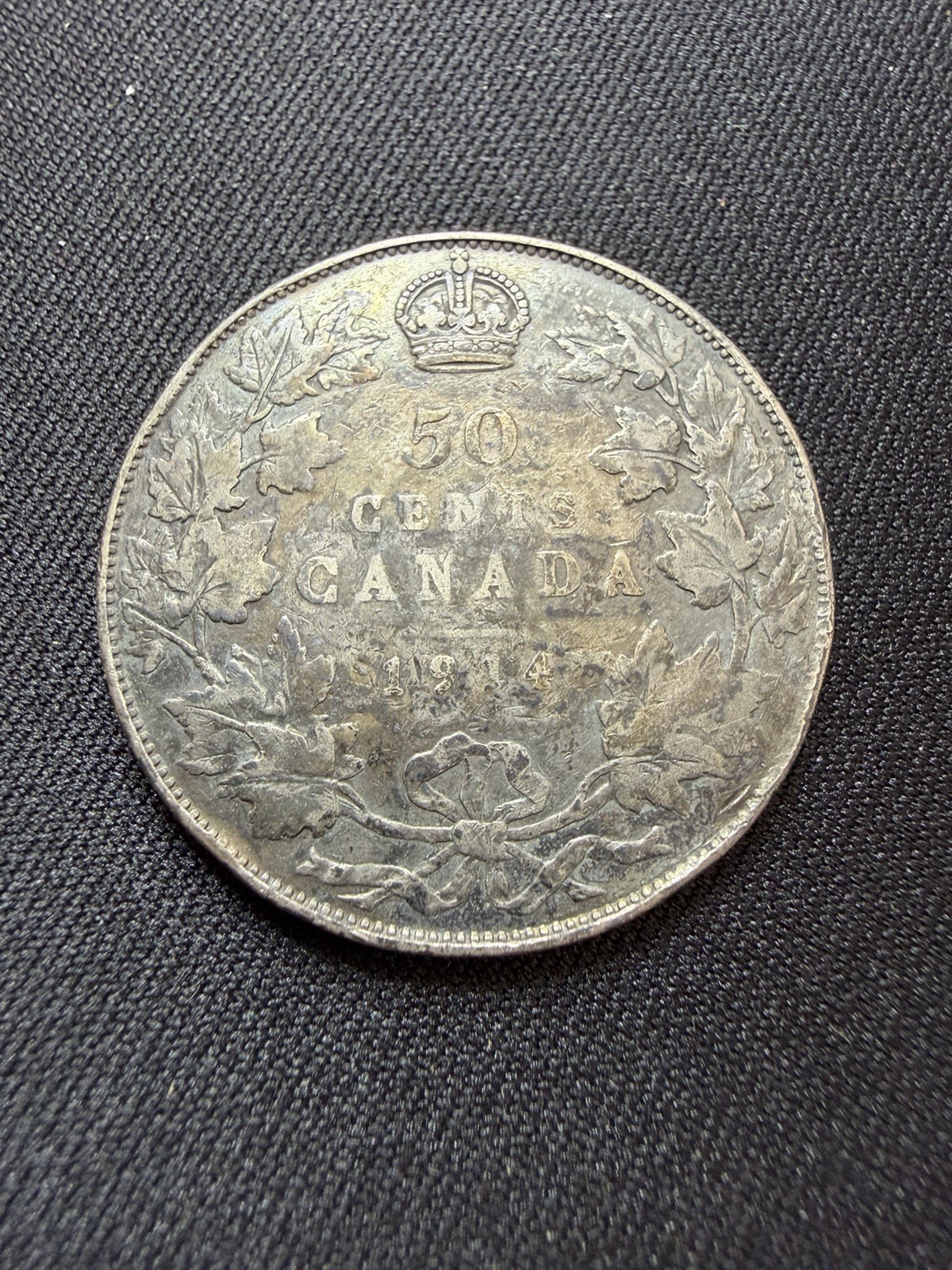 1914 King George Sterling Canada Silver 50 Cents Coin Half Dollar 92 ...