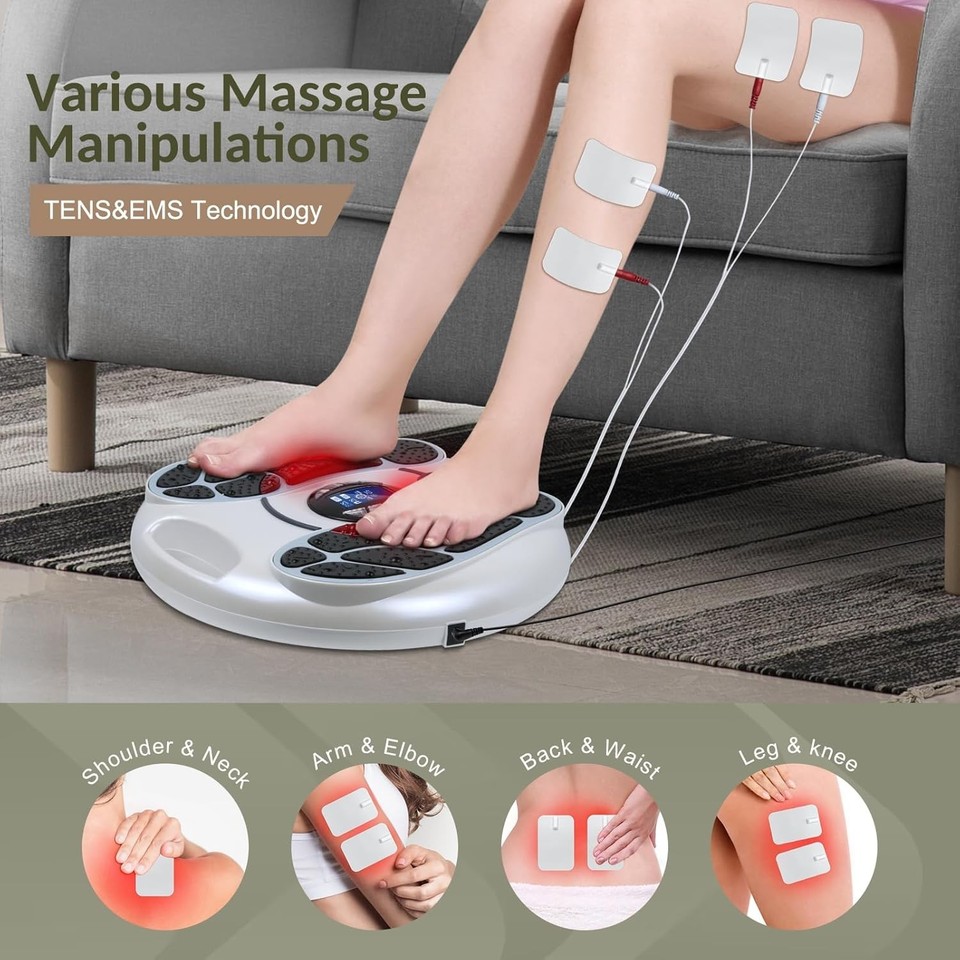 Foot Massager Machine with TENS & EMS System, Muscle Stimulator for ...