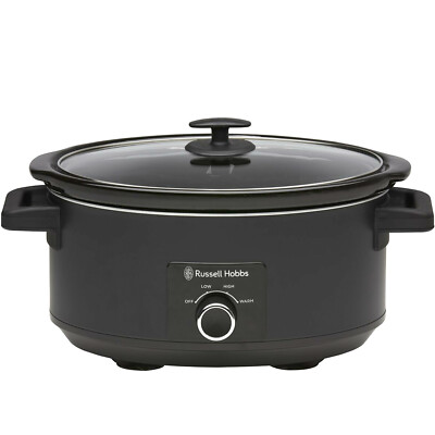 Russell Hobbs 7L Slow Cooker Black Adjustable Premium with Ceramic ...