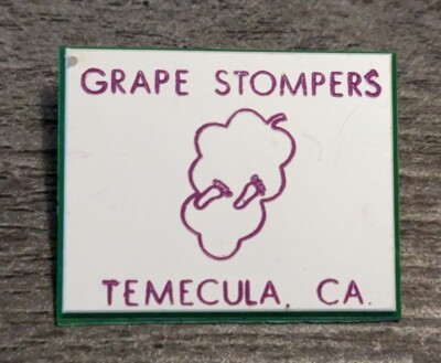 White Temecula Grape Stompers Square Dance Club Purple Letters Plastic Lapel Pin | eBay