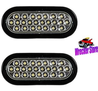 Qty. 2, CLEAR, 6 INCH, 24 LED, OVAL RECESSED STROBE LIGHT, 6 FLASHES ...