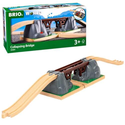 BRIO Drop Bridge 33391 Set Contents: Bridge x 1 Piece, Rail x 2 Pieces ...