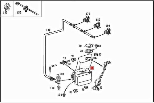 Genuine MERCEDES C215 W215 W220 Coupe Pane washer system Container ...