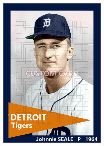 Johnnie Seale - 1964 Detroit Tigers - 2.5 x 3.5 custom card (blank back ...