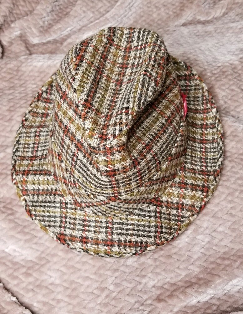 Vintage Dobbs Fifth Avenue New York Tweed Fedora 7 1/8 - Gem