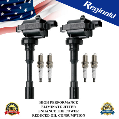 2x Ignition Coil + 4x Spark Plug For Mitsubishi Lancer Chrysler Dodge ...
