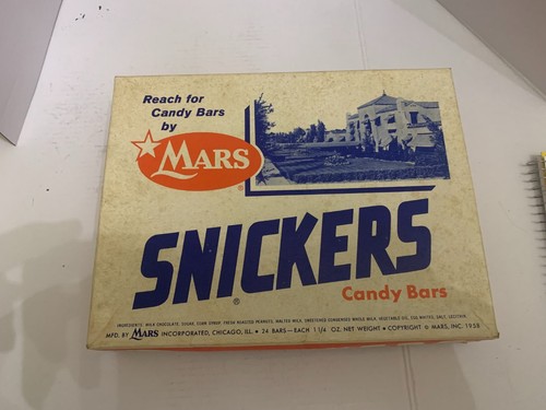 Vintage 1958 Mars Snickers Candy Bars Cardboard Candy Box | eBay