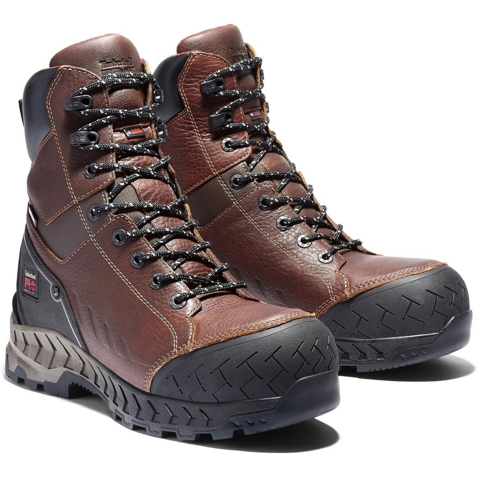 Men's Timberland Pro Work Summit Waterproof Insulated CT Brown 8" Boot ...