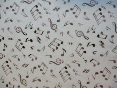 CRAZY MUSIC NOTES BLACK ON SOFT BLUE BACKGROUND COTTON FABRIC FQ | eBay