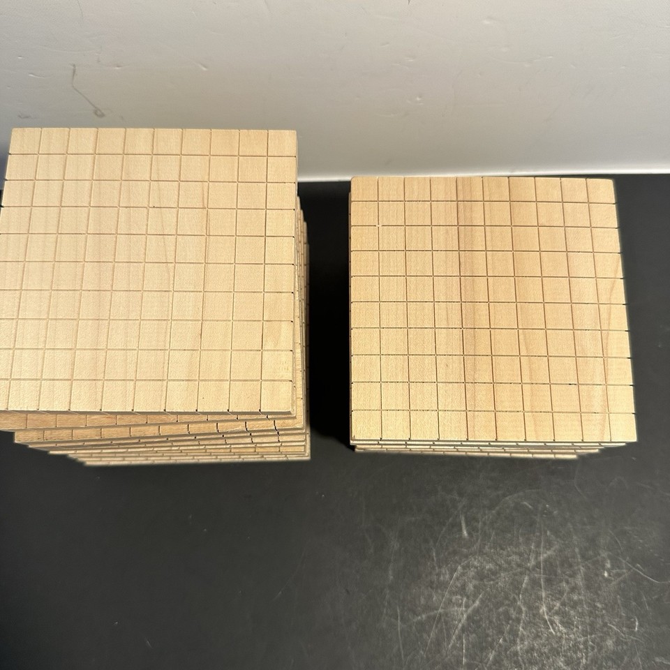 Wooden Base Ten Blocks Math Manipulatives – 1000 Unit Cubes (18 ...