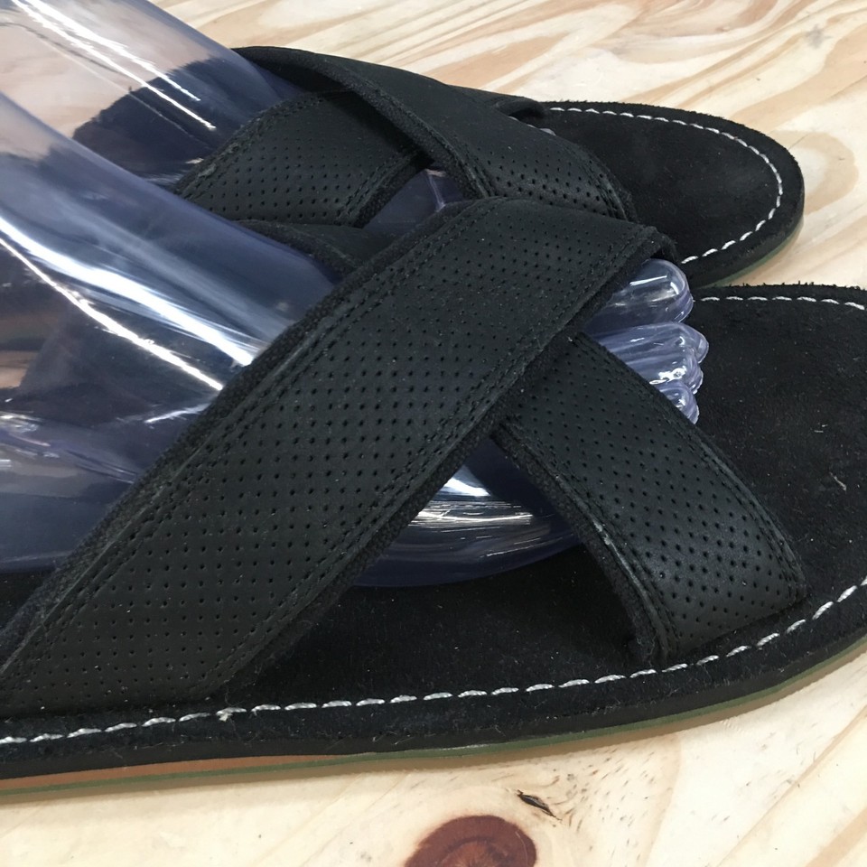 Aldo Sandals Mens 13 Black Cross Strap Slides Slip On Casual Comfort ...