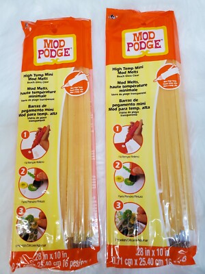 2 Mod Podge Mod Melts High Temp Mini CLEAR 16 Pc. 10 in x .28 in NEW HJ ...