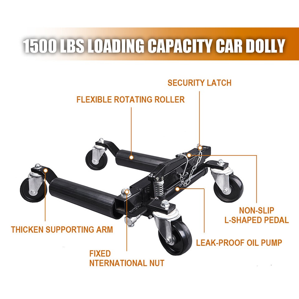 1500 Lb. Capacity Vehicle Positioning Wheel Dolly + Wheel Dolly Storage ...