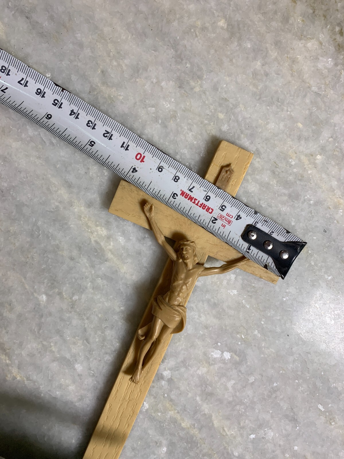 Vintage Plastic Tan Beige Light Lightweight Lite Cross Crucifix Jesus ...