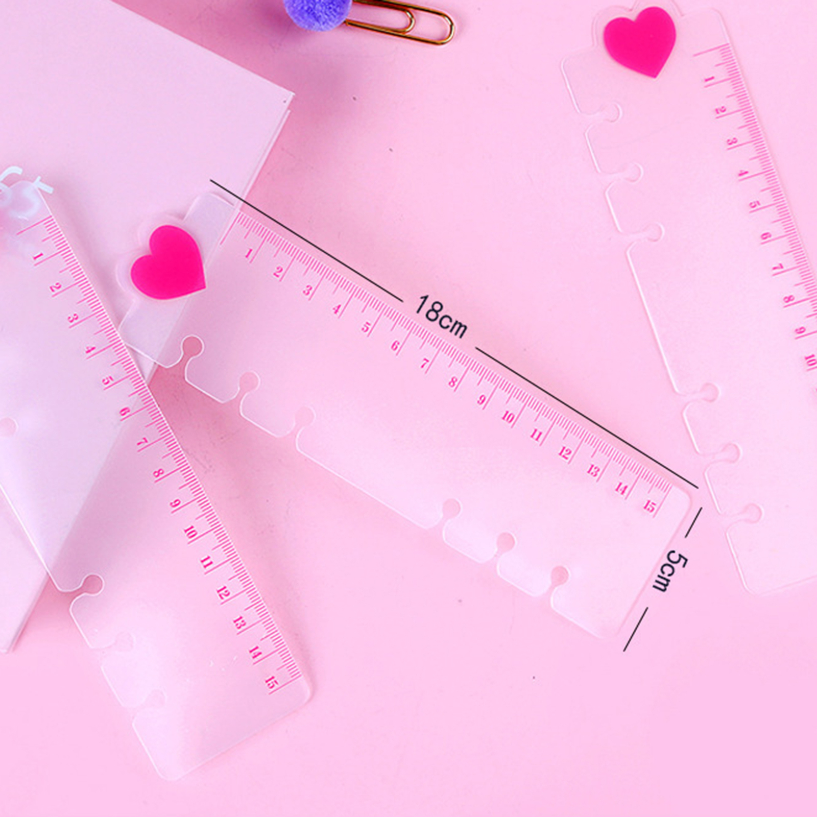 2pcs Binder Ruler Anti-wear Precise Anti-slid Slot Bookmark Ruler Pvc ...