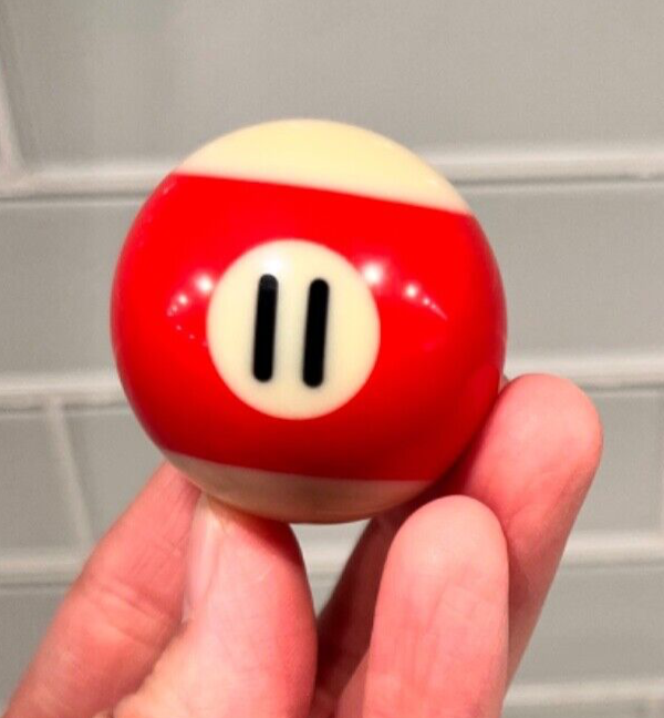 Mini Pool Billiard Ball 1.5" - Replacement Collectible - STRIPE RED #11 ...