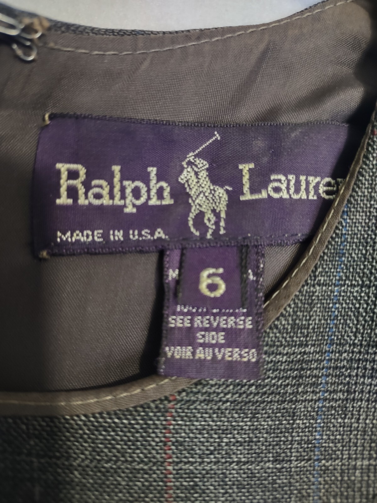 Vintage Ralph Lauren Purple Lbl Rare Dress Women's 6 100% wool fully ...