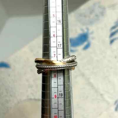 Brighton Neptune's Rings Silver Plated Crystals Layered Stacking Two ...