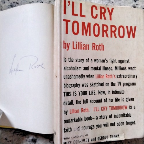 Lillian Roth SIGNED Autobio Stage Movie Actress Singer Alcoholism HC/DJ ...