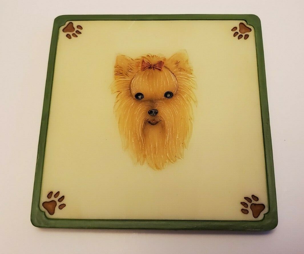 Yorkshire Terrier Coasters 4 Sets with 4 Coasters & a 3D Holder | eBay