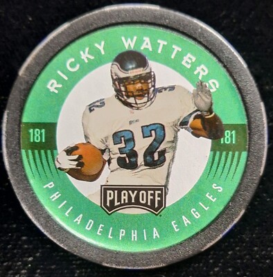 Rare NFL Playoff 1997 Ricky Watters CHIP SHOTS BLACK #181 Philadelphia ...
