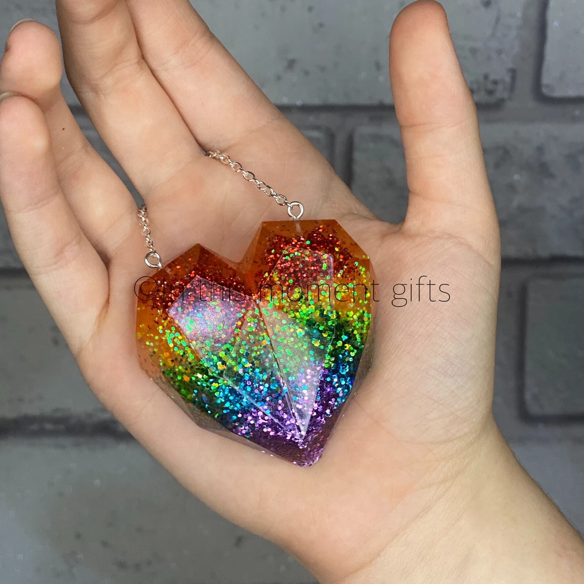 Rainbow Glitter Heart